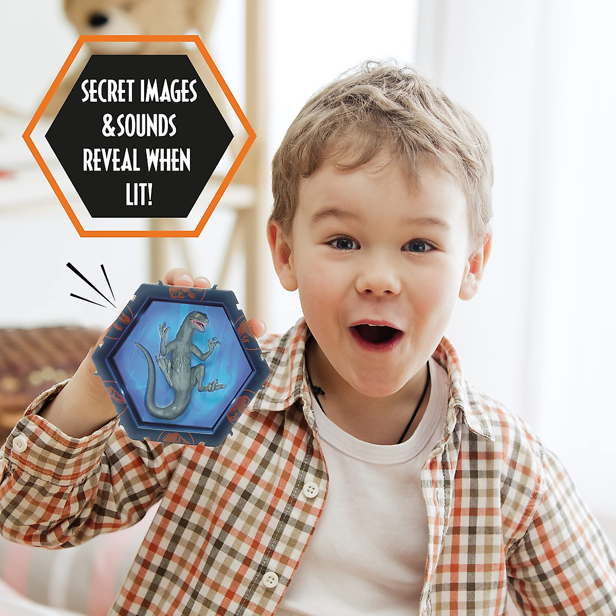 WOW! PODS Jurassic World Camp Cretaceous SFX Velociraptor Blue | Light-Up Bobble-Head Figure with Sound Effects | Official Fallen Kingdom Merchandise, Toys and Gifts for Boys and Girls, Aged 5+