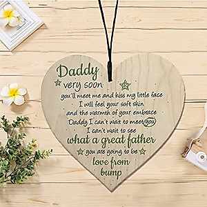Dadaly Decor Daddy to Be Sign Gifts from Bump for Dad/Father New Born Baby Son Daughter Plaque