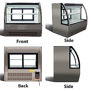 FRICOOL Deli Case, 48" Refrigerated Display Case Commercial Display Cooler Case Refrigerator with 2 Doors, Adjustable Shelves and Led for Showcase and Store Meats, Cheeses, Salads- 33~41°F, 18 cu.ft