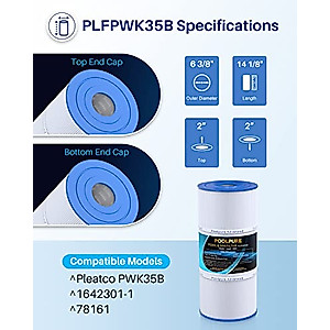 POOLPURE PWK35B Filter Replaces Watkins 1642301-1, 78161, 78286, Hot Spring Limelight Series Filter Cartridge 1PACK