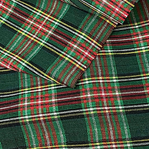 McCuan Green Tartan Plaid Cotton Homespun Fabric by JCS - Sold by The Yard