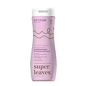 ATTITUDE Amplifying Shampoo for Curly Hair with Coconut Oil, EWG Verified, Vegan and Naturally Derived Ingredients, 2a, 2b, 2c Curl Type, Gives body to Curls, 16 Fl Oz