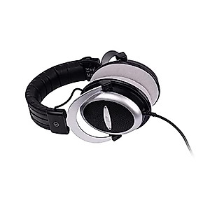 Monoprice Semi-Open Over Ear Wired Headphones, Low Deep Bass, Comfortable Headphones for Kids Teens Adults, for Smartphone, Computer, Laptop,Black