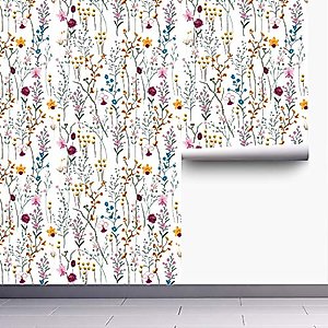 Taogift Peel and Stick Decorative Colorful Floral Contact Paper Shelf Liner for Cabinets Dresser Drawer Furniture Window Wall Paper Sticker 17.7x117 Inches