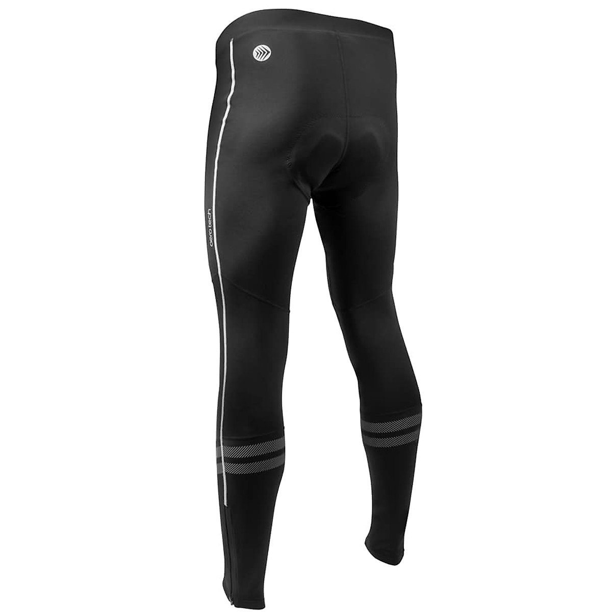 AERO|TECH|DESIGNS | Men's Windstop Padded Cycling Tights | Black | Large