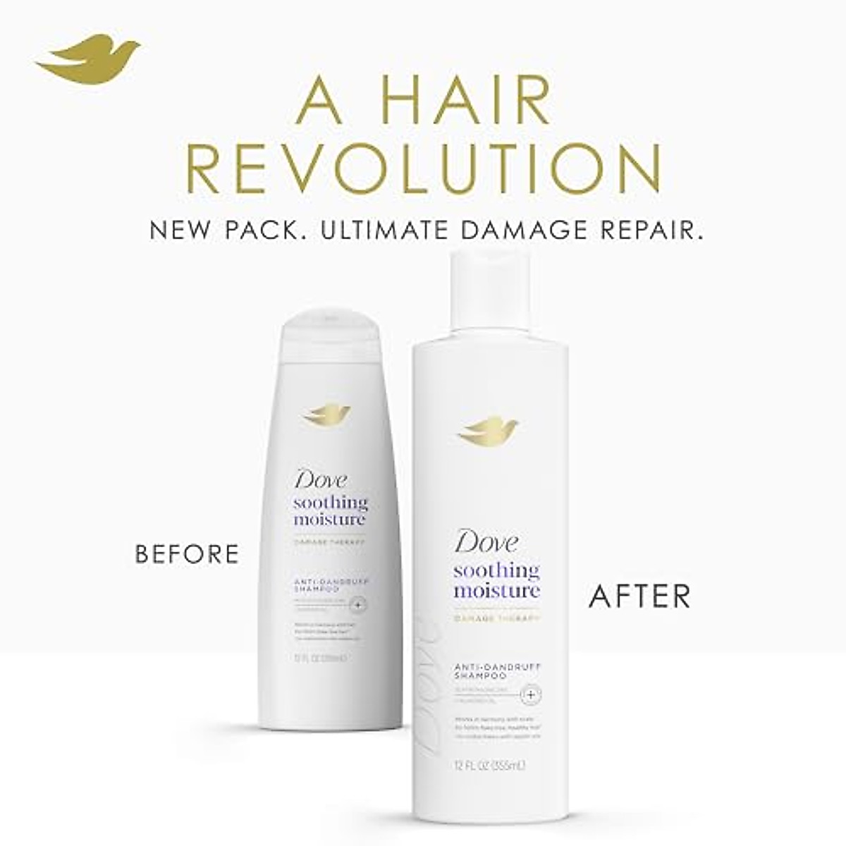 Dove Damage Therapy Derma Shampoo Soothing Moisture Pack of 6 for Flaky Scalp with Pyrithione Zinc and Almond Oil 12 Fl Oz