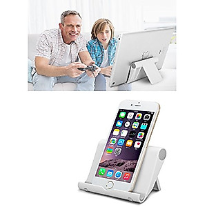 Desk Cell Phone Stand,Exmott Portable Foldable Cellphone Stand Holder for Office,Adjustable iPhone Stand Compatible with All Mobile Phone, iPhone, iPad, Tablet 4-10'' e-Reader Desk Accessories
