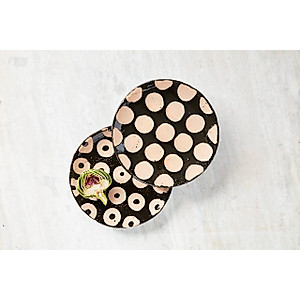 Mud Pie Black Terracotta Platter, Filled, 12" dia