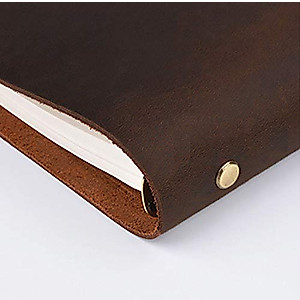 Ditac Size A5 Genuine Leather Journal, 9.6 X 6.8 Inch, A Handmade Leather Refillable Binder Executive Business Journal, Made of All Natural Thick Leather (Thick Leather)