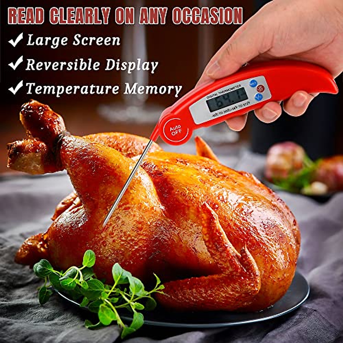 Big Meat Injectors For Smoking - Stainless Steel Meat Injector Syringe Starter Kit, 2oz Marinade Injector Gift Set with 3 Needles, Food Thermometer & Basting Brush - Food Injector