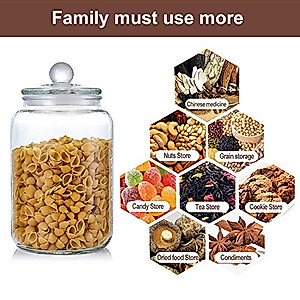 Glass Jars 64oz,Candy Jar with Lid For Household,Food Grade Clear Jars (2 Pack)