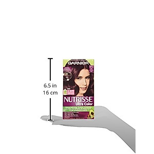 Garnier Hair Color Nutrisse Ultra Color Nourishing Creme, BR3 Intense Burgundy (Lotus Berry) Red Permanent Hair Dye, 1 Count (Packaging May Vary)