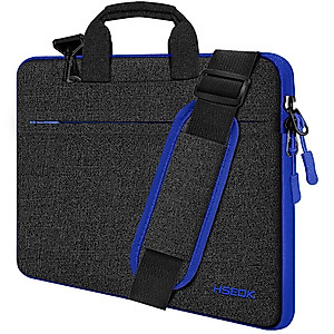 Hseok Laptop Shoulder Bag 13 13.3 14 Inch Case Compatible with MacBook Pro 14 2023-2021 M1 M2,MacBook Air/pro 13-13.3 Inch and Most Popular 13-14 Notebooks,Spill-Resistant Briefcase, Black & Blue