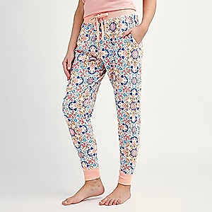 Vera Bradley Women's Cotton Jogger Pajama Pants With Pockets (Extended Size Range), Enchanted Mandala, X-Large