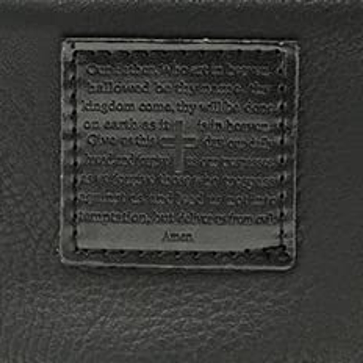 Steeltime Unisex Super Soft Leather Catholic Crossbody Bag with Lords Prayer Patch and Carrying Strap | Crossbody Purses for Women, Men