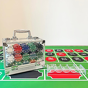 SEETOOOGAMES Poker Chip Tray Rack - Clear Acrylic Poker Chip Holder - Chip Storage Display Case for Texas Hold'em, Blackjack, Gambling, Poker Clubs, Parties or Home Casino Nights - 10 Pack