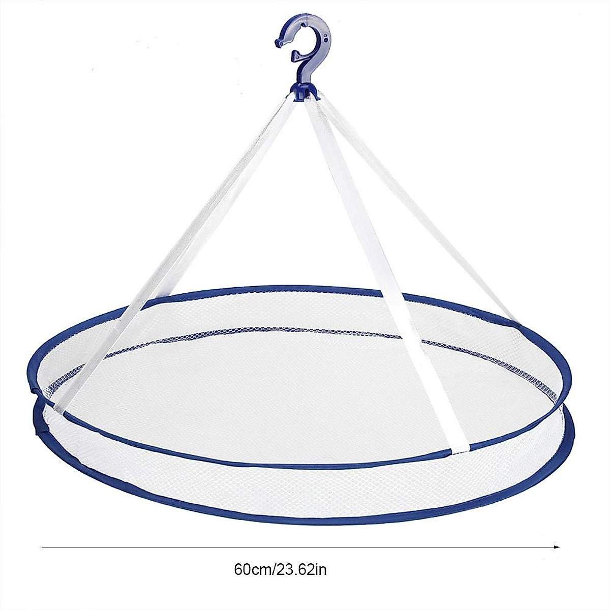 Yosoo Folding Drying Rack Hanging Clothes Laundry Sweater Basket Dryer Net Single Layer Washing Basket with Anti-Wind Hook