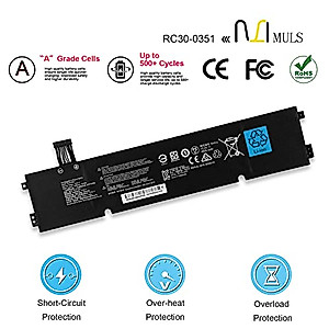 RC30-0351 Battery Replacement for Razer Blade 15 Base 2020 2021 RZ09-0369x RZ09-0351 Notebook Series 4ICP7/63/69 Notebook RC30-0351 RZ09-0351 9E11 RZ09-03519E11 Gaming Laptop Battery 60.8Wh 4000mAh