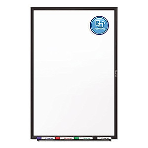 Quartet Whiteboard, Non-Magnetic Dry Erase White Board, 3' x 2', Total Erase, Black Aluminum Frame (S533B)