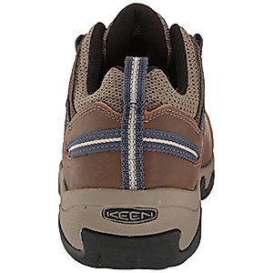 KEEN Women's Steens Vent Low Height Breathable Hiking Shoes, Shitake/Crown Blue, 8