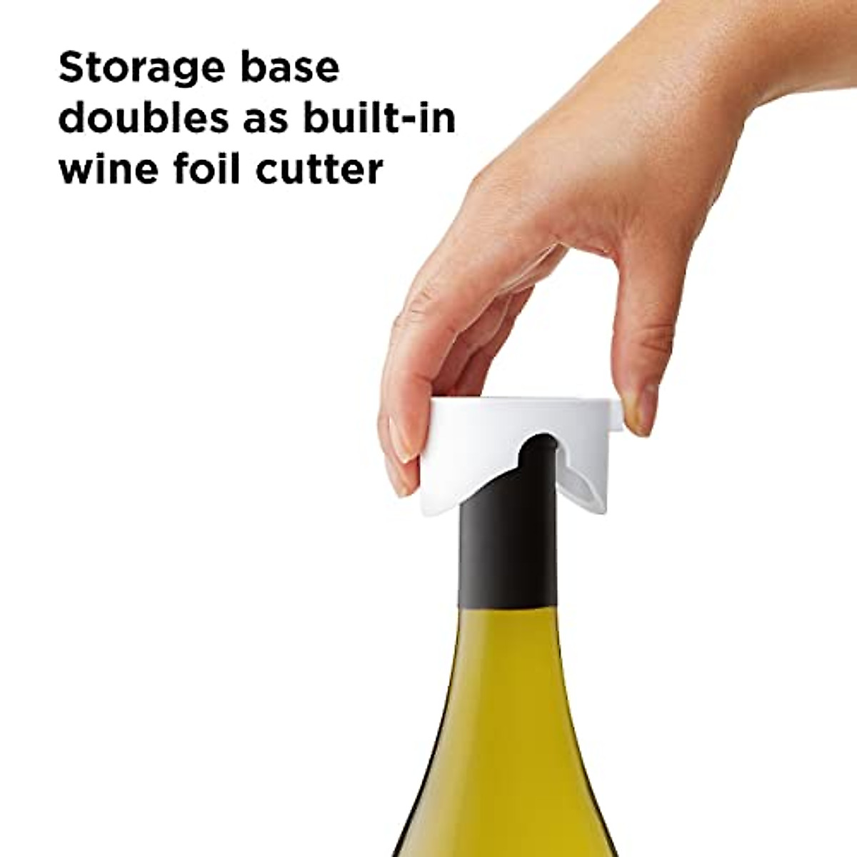 Rabbit Compact Electric Corkscrew Wine Bottle Opener (White), 10.75 inches
