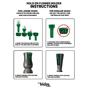 HLDM Cemetery Vase Rubber Inserts, Cemetery Flowers Holder for Keeping Bouquets in Place, Reusable Alternative to Messy Floral Foam Styrofoam Cones, Create Elegant Grave Decorations for Cemetery