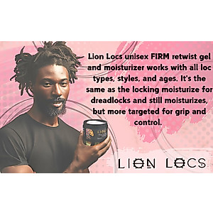 Lion Locs Hair Locking Dreads Moisturizer for Dreadlocks, Locks, Microlocs, Interlocks, Braidlocks, Braids, Fauxlocs, Twistlocks, or Sisterlocks (8oz) (Firm)