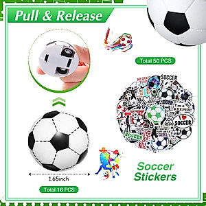 Aoriher 162 Pcs Soccer Party Favors, Soccer Party Gift Goodie Bag Fillers Foam Soccer Balls Tattoo Stickers Keychains Sticker Charm Bracelets Sport Wristband Pull Back Cars for Boy Girl Party Supplies