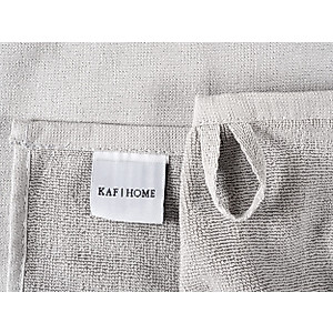 KAF Home Marseilles Reversible Terry Kitchen Towels - Set of 3-100% Cotton (Drizzle Gray)
