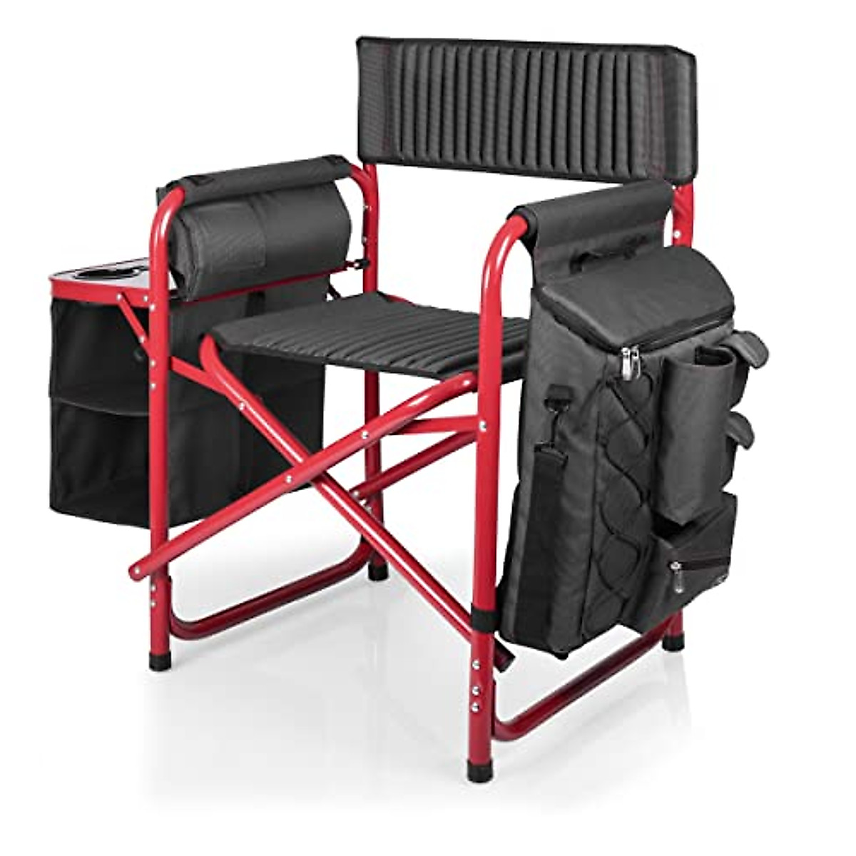 ONIVA - a Picnic Time Brand Fusion Original Design Outdoor Folding Chair, Gray with Red Frame , 33 x 7 x 21