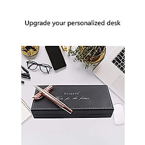 Pemmeed Rollerball Liquid Ink Pens for Women Luxury Box Gel Black Ink Fancy Pen Refillable for Executive Office,Professional,Birthday Nice Pens G5(Rose Gold)