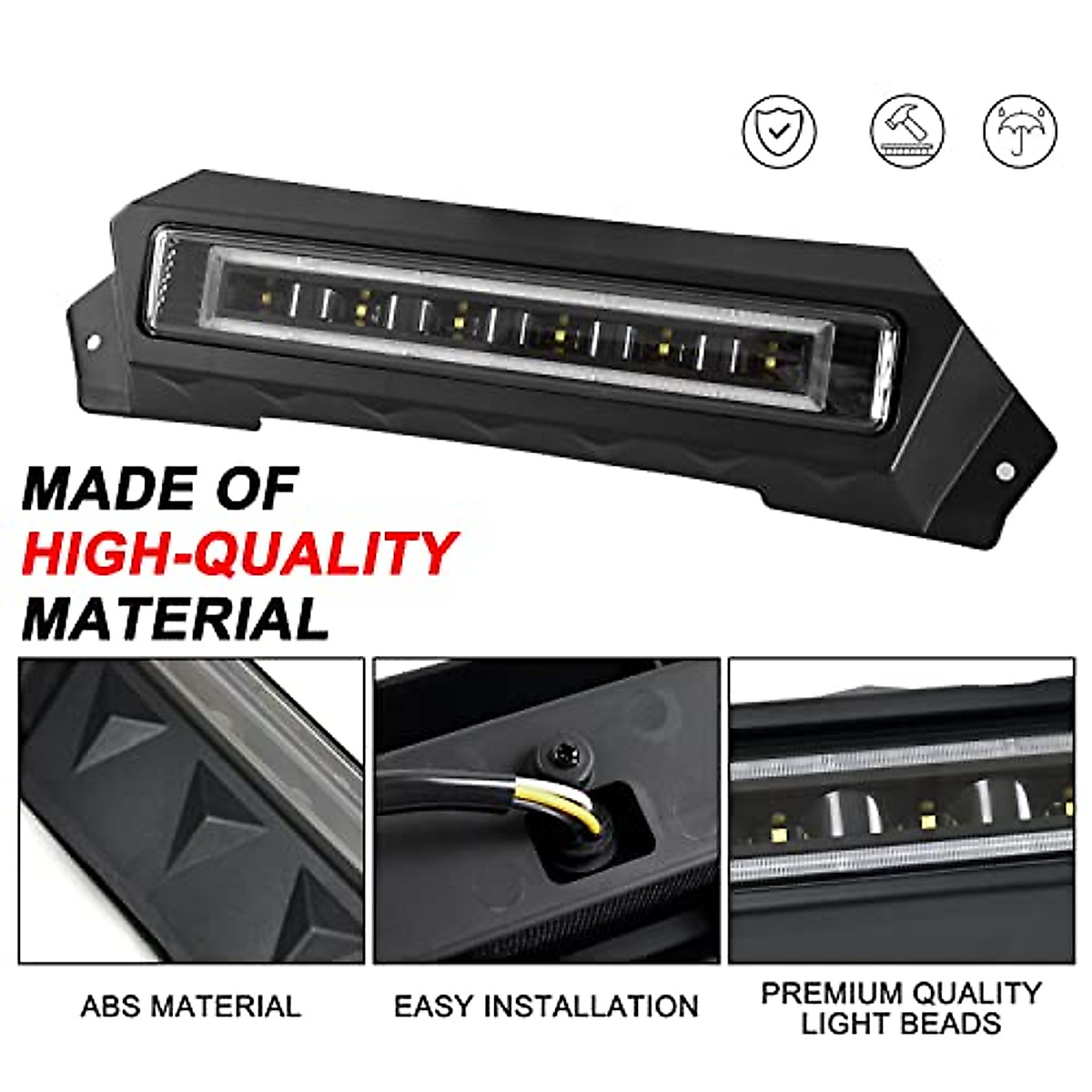 SAUTVS LED Rear Tail Light for Polaris RZR XP 1000 19-23, LED Rear Center Brake Light 3rd Brake Stop Lamp Taillight Accent Light Auxiliary Lamp for Polaris RZR XP 1000 XP4 Turbo 2019-2023 Accessories