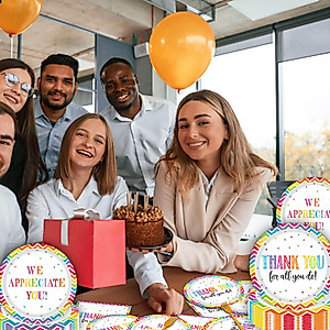 96 Pcs Thank You for All You Do Party Decoration Set Serves 24 Guests Be Thankful to The Teacher Doctor Staff Dinnerware Set Class of 2024 Prom Senior Year Party Tableware Supplies