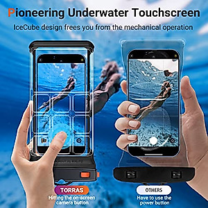 TORRAS 𝟐𝟎𝟐𝟐 𝗡𝗘𝗪 Icecube Waterproof Phone Pouch [Underwater Screen Touchable] IPX8 Waterproof with Adjustable Lanyard Clear Phone Dry Bag for iPhone 13 Pro Max/12/11 Samsung Google Up to 7.0''