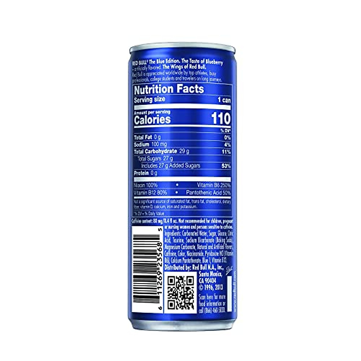 Red Bull Blue Edition Blueberry Energy Drink, 8.4 Fl Oz, 24 Cans (6 Packs of 4)