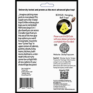 5 in 1 Glue Traps- Insect and Pest Control Sticky Traps (15 Total Traps)