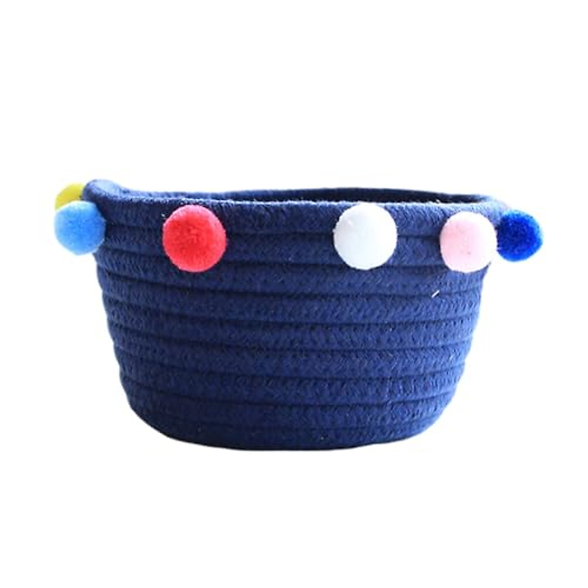 ibasenice 1pc Desk Topper Rattan Storage Basket Storage Baskets for Toys Woven Storage Basket Clothes Container Toy Storage Basket Desktop Storage Container Cotton Storage Basket Organizer