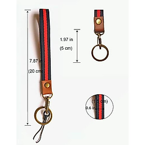 Olwaiy Wrist Keychain for Women & Men Key Chain Wrist Lanyard for Wallet Keys Car Key ID Holder Phone Strap Keychain Wristlet Fashionable Accessories (Red + Black)