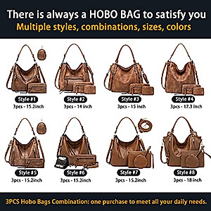 Hobo Handbags for Women Purse Ladies Boho Shoulder Bag Crossbody Bags Brown Vegan Leather