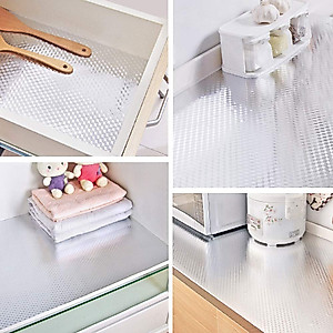 HONANK Self Adhesive Kitchen Backsplash Wallpaper, Oil Proof Aluminum Foil Kitchen Sticker Heat Resistant Peel and Stick Contact Paper for Countertop Shelf Liner Drawer Liner (15.7x196.8 inch)