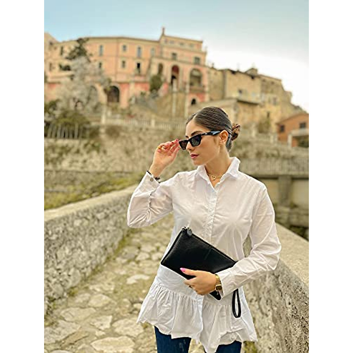 YALUXE Leather Wristlet Clutch Purses Wallet Envelope Crossbody Bags for Women Gifts Valentines Day