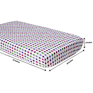 Bacati - 2 Pack Dots Purple Girls 100% Cotton Universal Baby US Standard Crib or Toddler Bed Fitted Sheets (Pearl String, Purple)