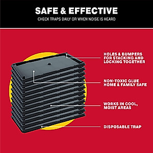 Catchmaster Rat, Snake and Mouse Traps 12Pk, Large Bulk Glue Rat Traps for Home, Pre-Scented Adhesive Plastic Tray for Inside House, Snake, Mice, & Spider Catcher, Pet Safe Pest Control