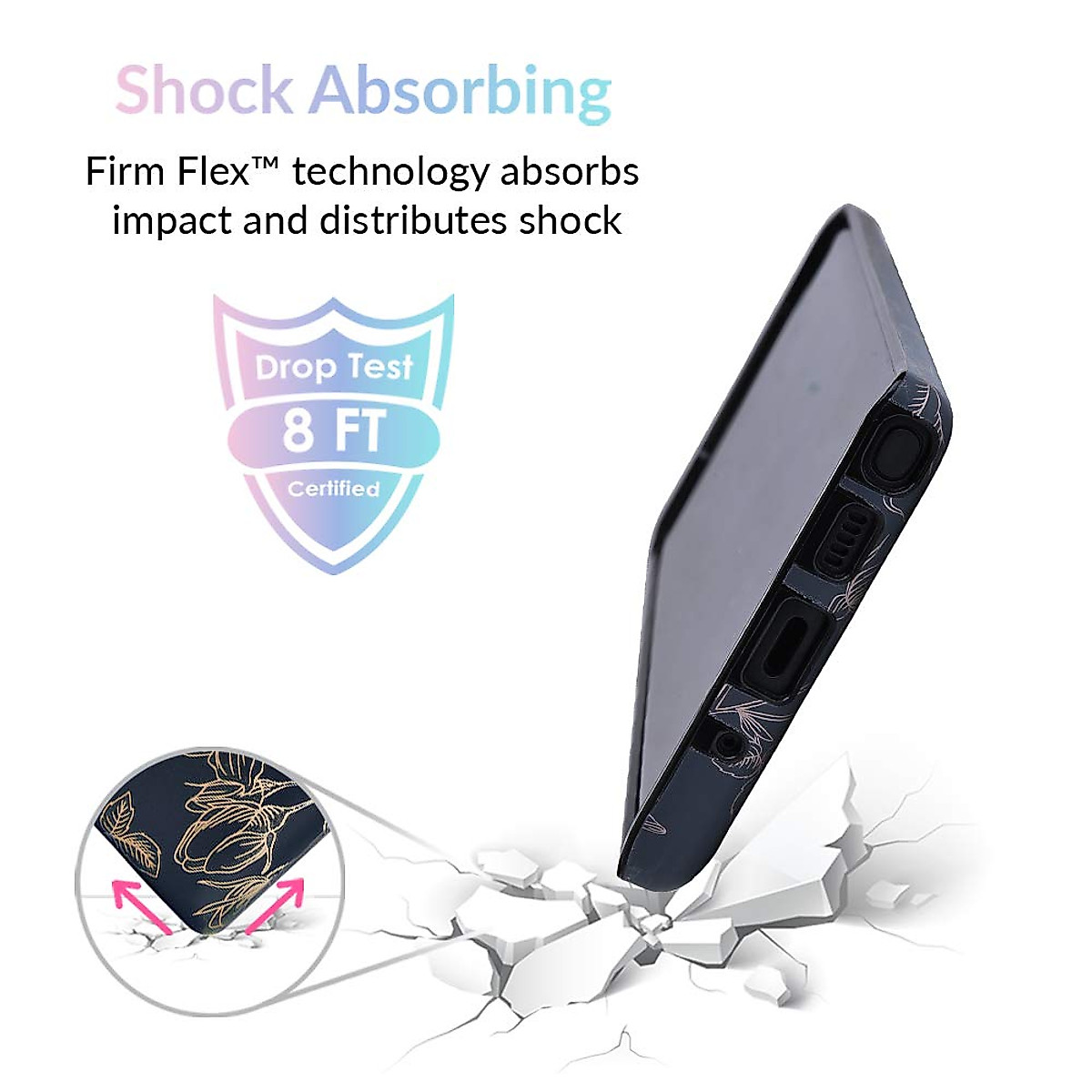 Velvet Caviar for Samsung Galaxy Note 10+ Plus Case Flower Floral - Cute Protective Phone Cases for Women, Girls (Matte Black Rose Gold)