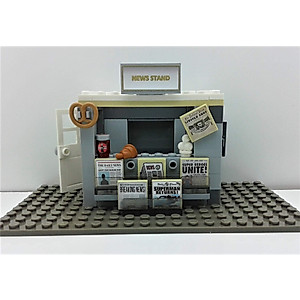 Building Bricks Toys Blocks Newsstand & Fast-Food Ice Cream Corner-Compatible with All Brands-MOC Minifigure City Town Village AFOL 10x20 Baseplate