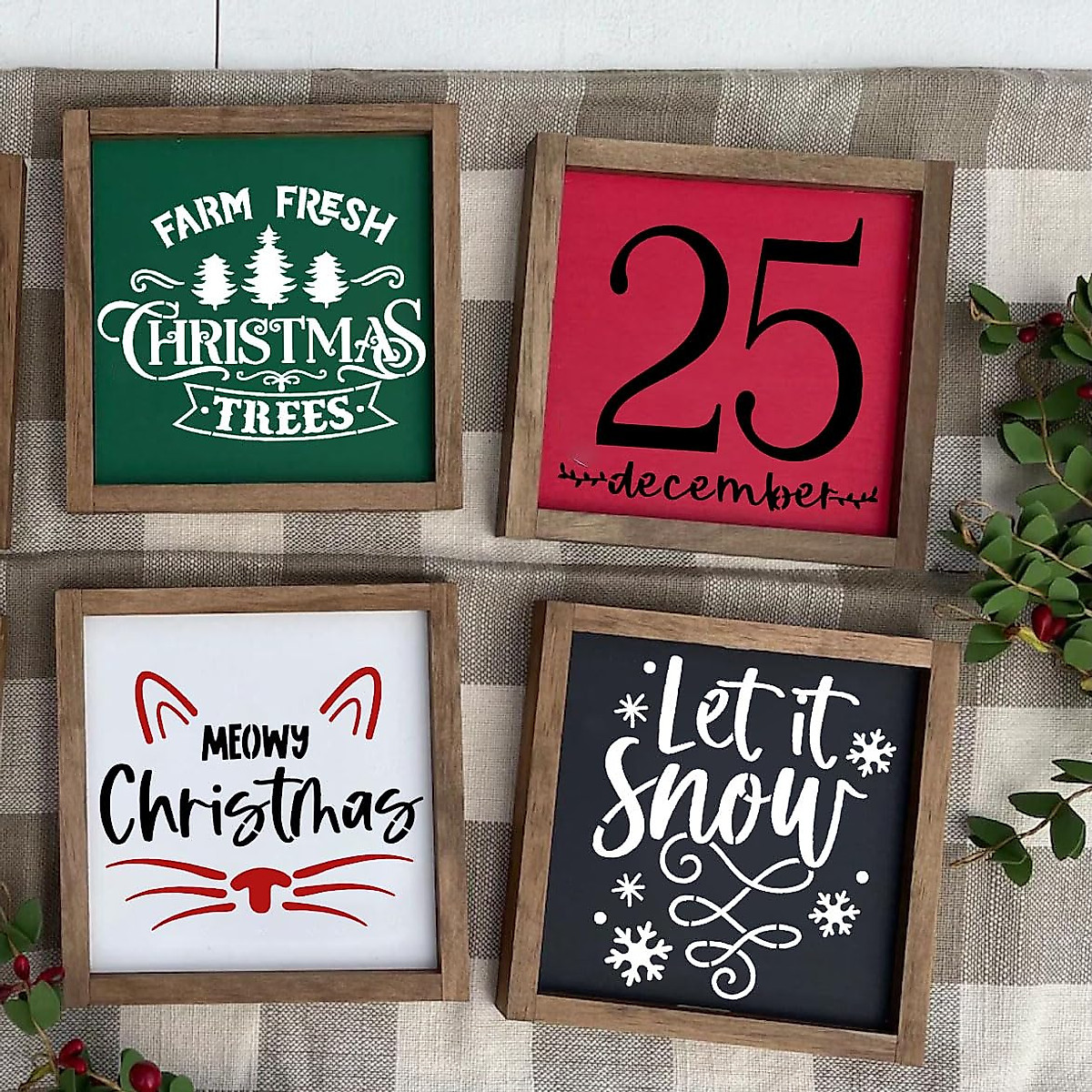 Christmas Stencils for Painting on Wood 6” Christmas Stencil Xmas Holiday Stencil Cardinal/Pet/Nativity Templates(Mix Stencil 20p/6in)