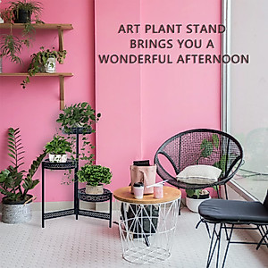 ZHAZHADI Metal Plant Stand Shelf Indoor Outdoor, 3 Tier Tall Corner Flower Pot Holder Stands Shelves for Plants Multiple, Vertical Tiered Planter Rack for Patio, Living Room, Balcony, Black