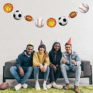 6 Pcs Sports Theme Banner Sports Garland Sports Birthday Party Decorations Sports Hanging Banners Bunting for Sport Party Supplies