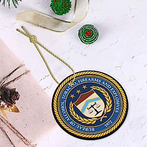 US Bureau of Alcohol Tobacco and Firearms ATF Charming Ceramic Christmas Tree Hanging Ornaments 2.9in Elevate Home Decor Indoors Outdoors