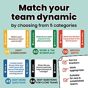 Prompta 400 Conversation Cards for Coworkers - Fun Icebreaker Teambuilding Game for Work
